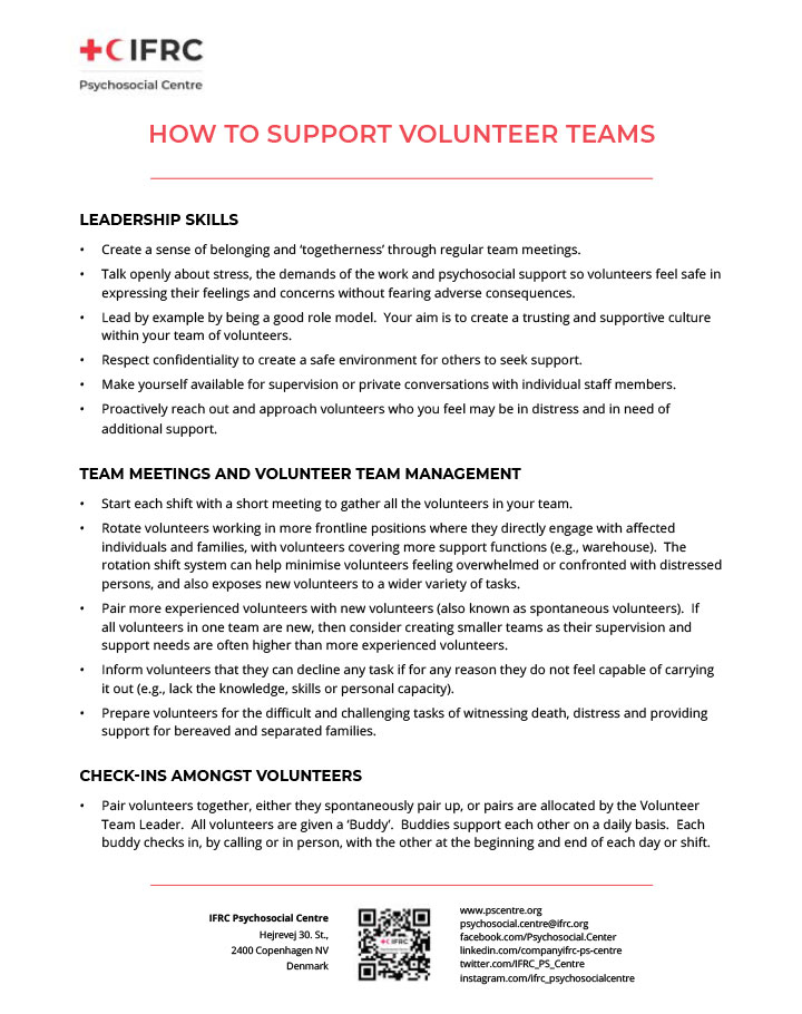 New guide: How to Support Volunteer Teams - MHPSS Hub